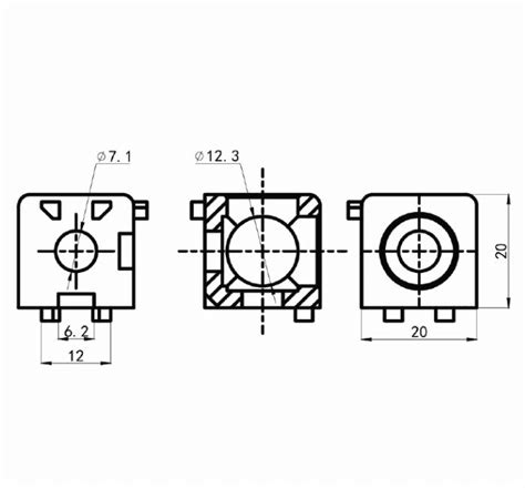 Cube Connector 20 B Type Slot 6 Motedis