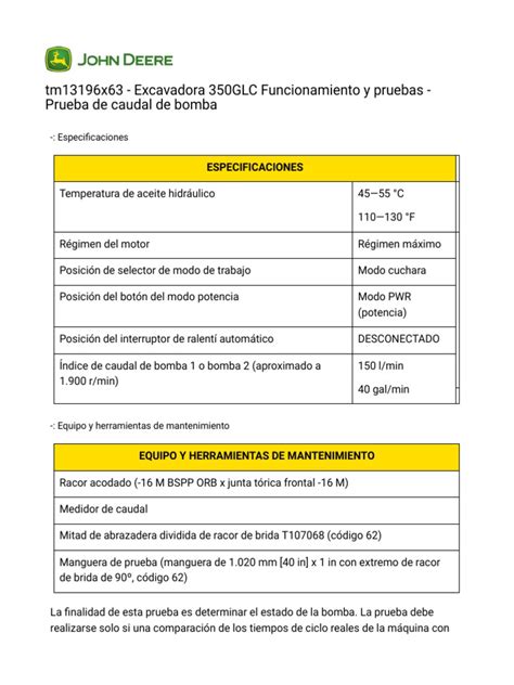 Prueba De Caudal De Bomba Tm13196x63 Service Advisor™ Pdf