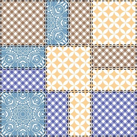 Patchwork Seamless Pattern Vector Stock Illustration 37206833 Vector Art At Vecteezy