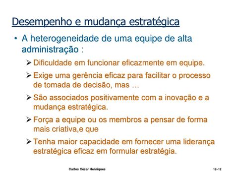 CAPÍTULO 12 Liderança estratégica ppt carregar