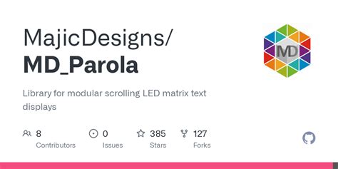 Github Majicdesignsmdparola Library For Modular Scrolling Led