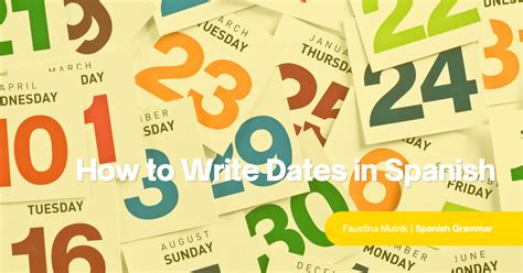 How To Write Dates In Spanish