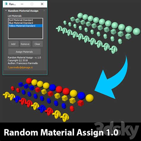 Random Material Assign Scripts 3d Model