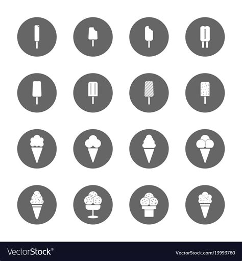 Ice Cream Icons Set Royalty Free Vector Image Vectorstock