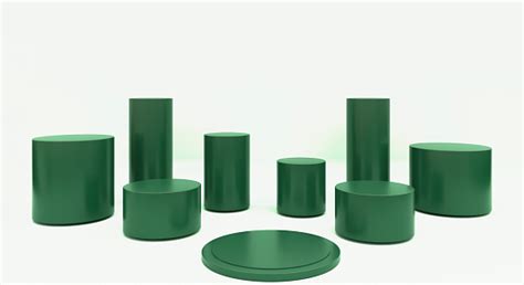 3d Render Abstract Minimal Geometric Background Green Cylinders Isolated Objects Primitive