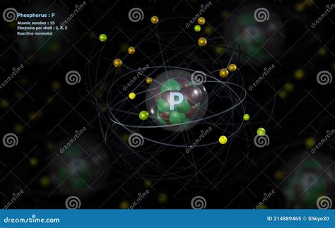Phosphorus Atom Bohr Model Cartoon Vector 267662195