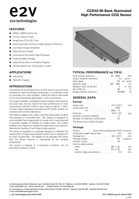 E2v Ccd42 90 Manual Pdf Download Manualslib