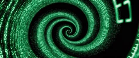 Premium Photo A Spiraling Vortex Of Green Binary Code On A Black Background Evoking Technology