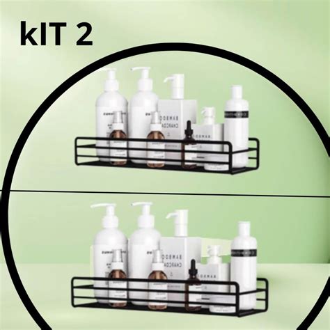 Kit Prateleiras Suporte Porta Shampoo Sabonete Com Adesivo FSH LOJA Shopee Brasil