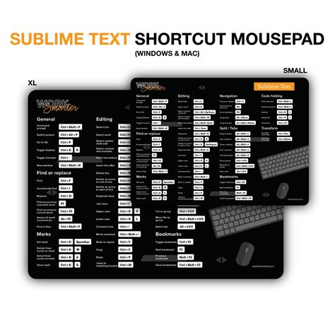 Sublime Text Shortcut Mousepad Etsy