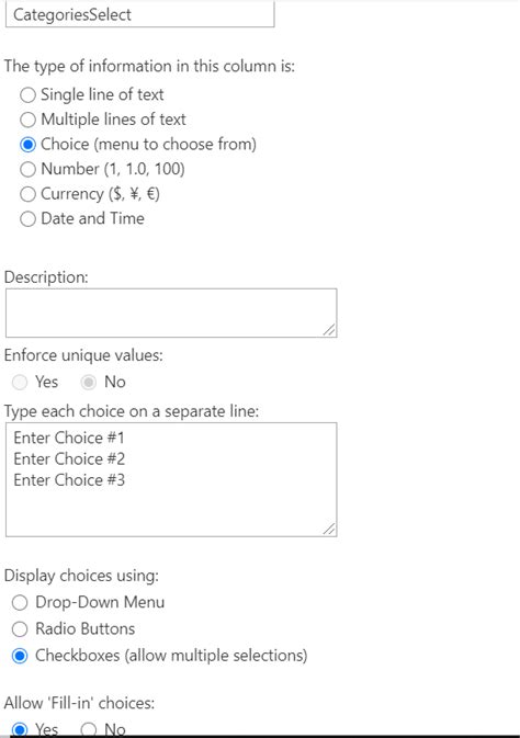 unable to filter on a multiple choice column after power platform