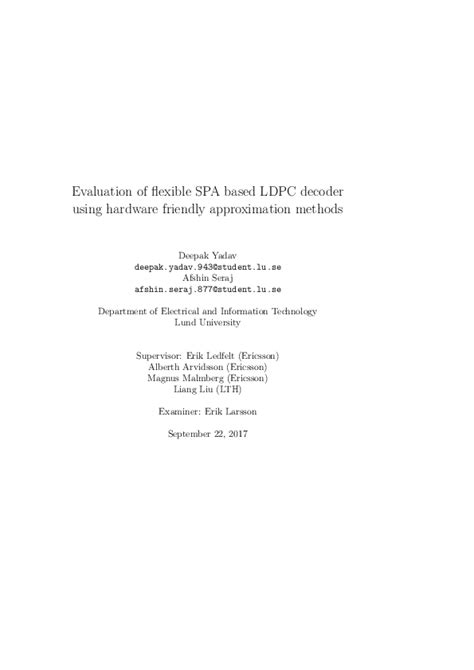Pdf Hardware Friendly Approximations For Ldpc Decoder Spa