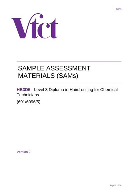 Pdf Sample Assessment Materials Sams Vtct · Pdf Filesample