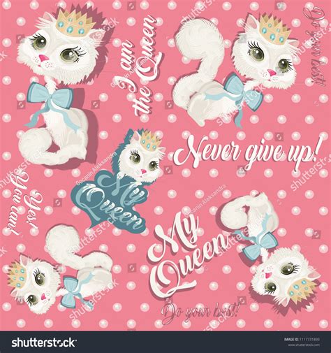 Cute Cat Vector Pattern Stock Vector Royalty Free 1117731893