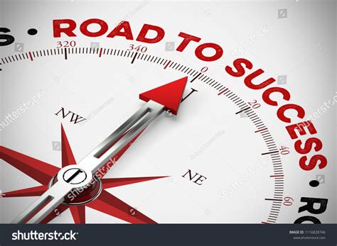 Road Success Success On Compass Success Stock Illustration 1116828746