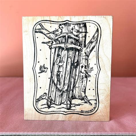 Tree Rubber Stamp Etsy