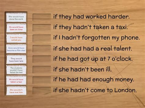 Third Conditional Matching Sp8 Match Up