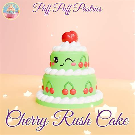 3d Printable Kawaii Cherry Rush Cake Chibi By Puff Puff Pastries