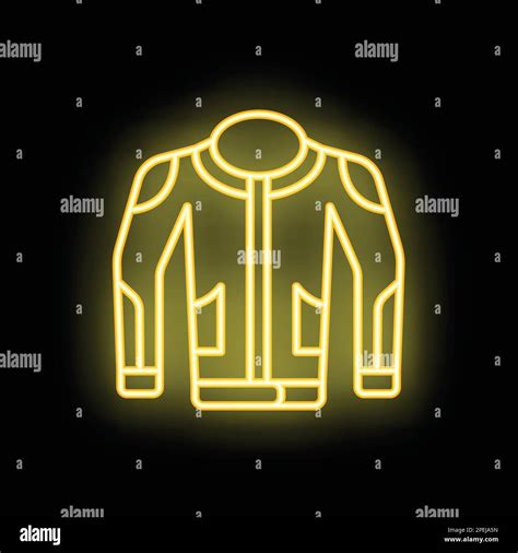 Safety Jacket Icon Outline Vector Men Biker Race Fashion Neon Color