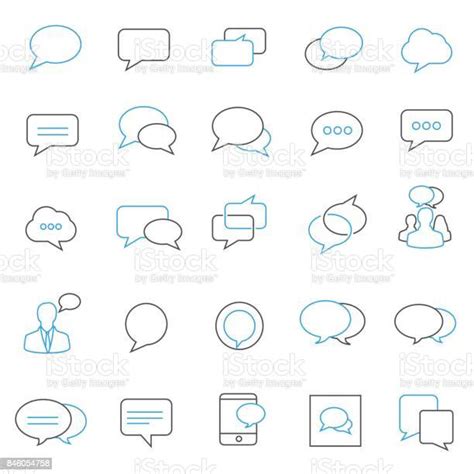 말풍선을 아이콘 세트 대화 풍선 문자 기호에 대한 스톡 벡터 아트 및 기타 이미지 대화 풍선 문자 기호 말풍선 벡터 Istock