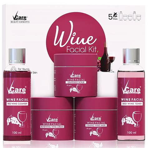 Vcare Wine Facial Kit For Women Skin Care Firming Wine Mask For Glowing