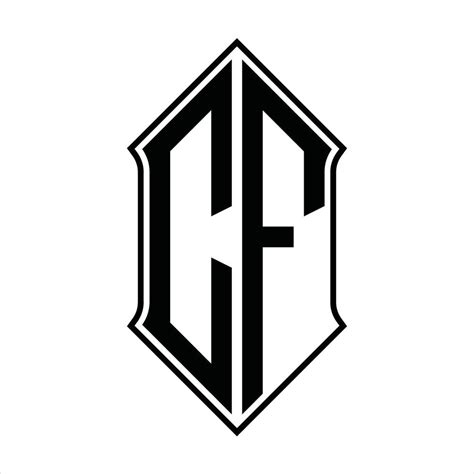 Cf Logo Monogram With Shieldshape And Outline Design Template Vector