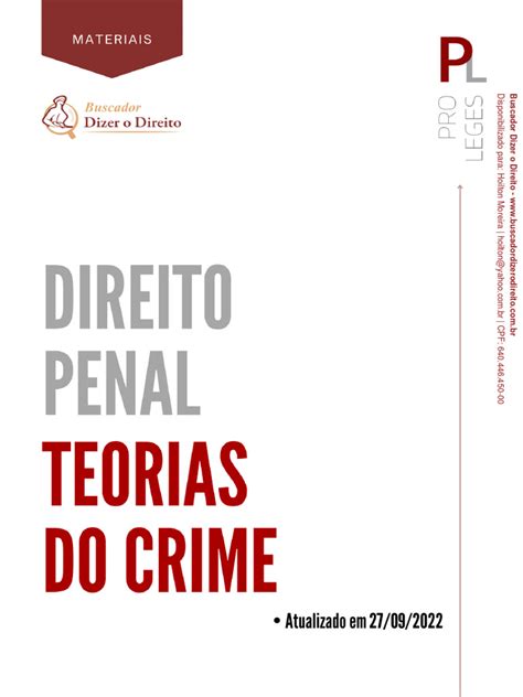 Teorias Pdf Intenção Direito Penal Crimes