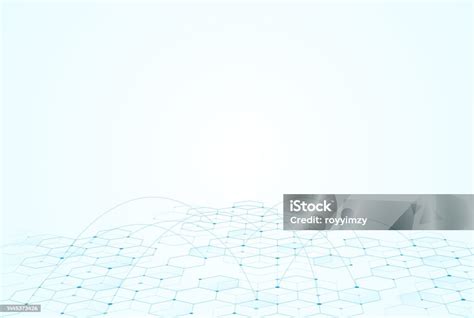 기술 배경 및 과학 스타일에서 추상 육각 분자 구조 의료 디자인입니다 벡터 일러스트 레이 션 흰색에 대한 스톡 벡터 아트 및