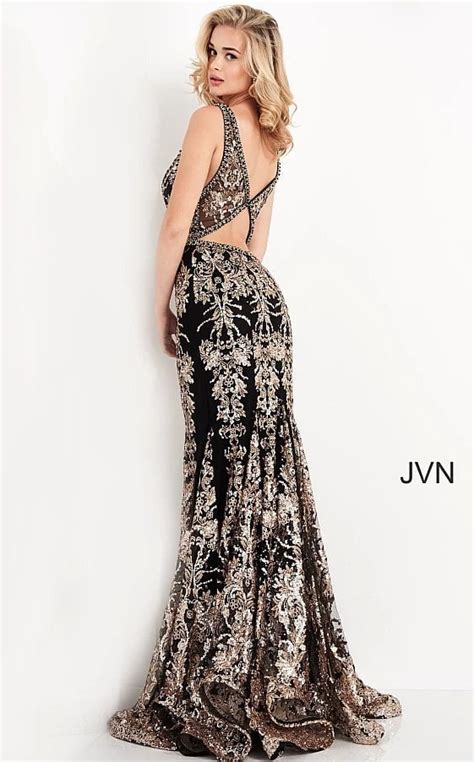 Jovani Black And Gold On Sale