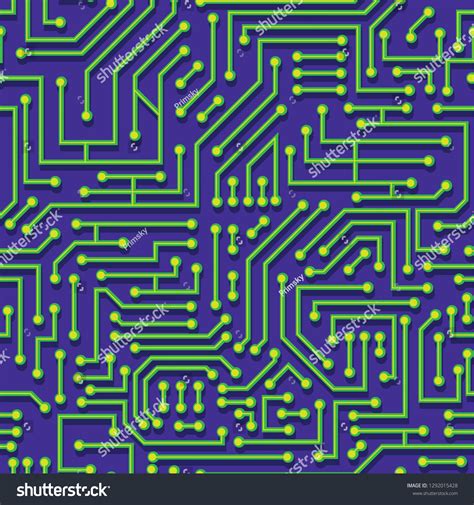 Circuit Board Seamless Pattern Electricity Component Stock Vector Royalty Free