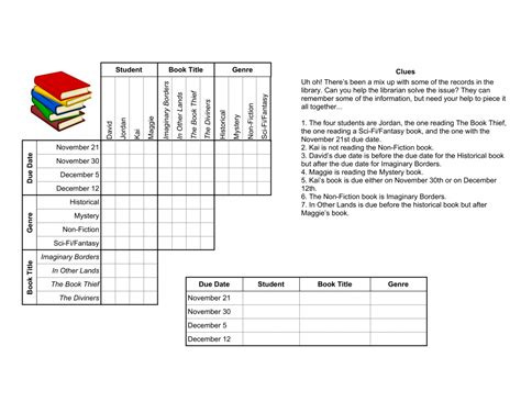 Logic Puzzles With Grids Worksheets Puzzle Worksheets Printable