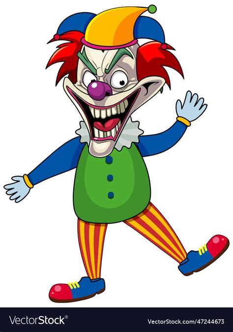 Creepy Joker Cartoon Character Royalty Free Vector Image