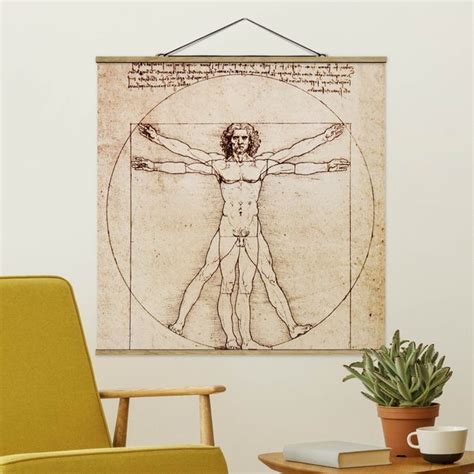 Stoffbild Als Quadrat Da Vinci Bilderwelten De