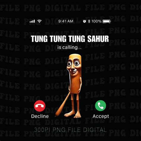 Funny Tung Tung Tung Sahur Is Calling Retro Png Brainrot Png Gen Z