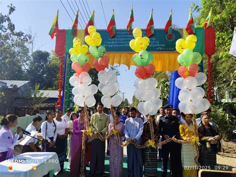 ၇၈ နှစ်မြောက်ပြည်ထောင်စုနေ့ကို ကြိုဆိုဂုဏ်ပြုသောအားဖြင့် ကြို့ကုန်းကျေးရွာ ကွန်ကရစ်လမ်းဖွင့်ပ