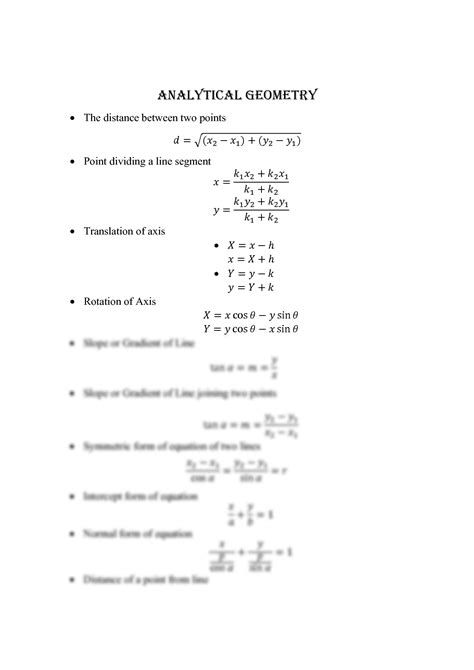 Solution Analytical Geometry Studypool
