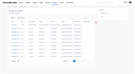managing location reports in hexnode uem hexnode help center