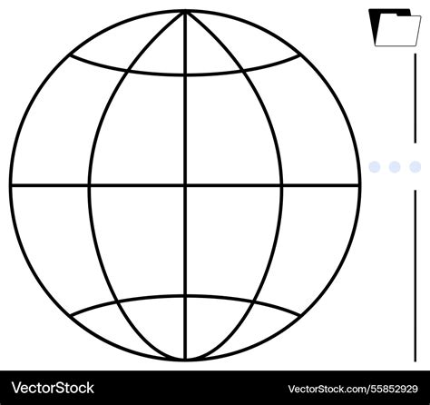 Global Network With Folder Highlighting Data Vector Image