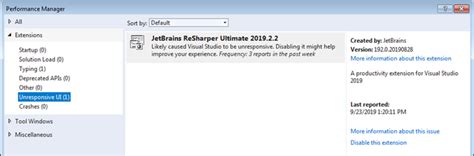 Resharper Ultimate 201922 Is Slowing Typing Performance Resharper