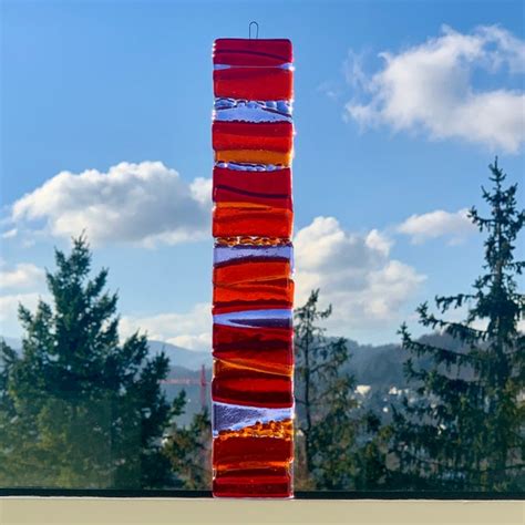 Red Fused Glass Etsy