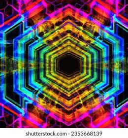 Hazard Lines Hexagons Digital AI Generated Image Shutterstock