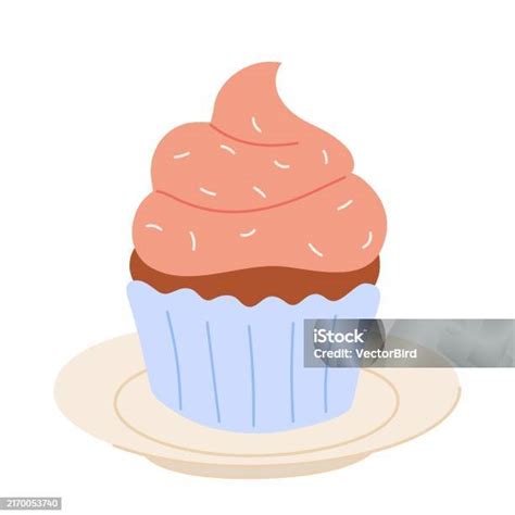 위에 휘핑크림을 얹은 컵케이크 초콜릿 컵 케이크 접시에 달콤한 디저트 초코 머핀 프로스팅을 곁들인 페이스트리 치료 거품 내기에 대한 스톡 벡터 아트 및 기타 이미지 Istock