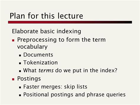 Lecture 2 The Term Vocabulary And Postings Lists Ppt Download