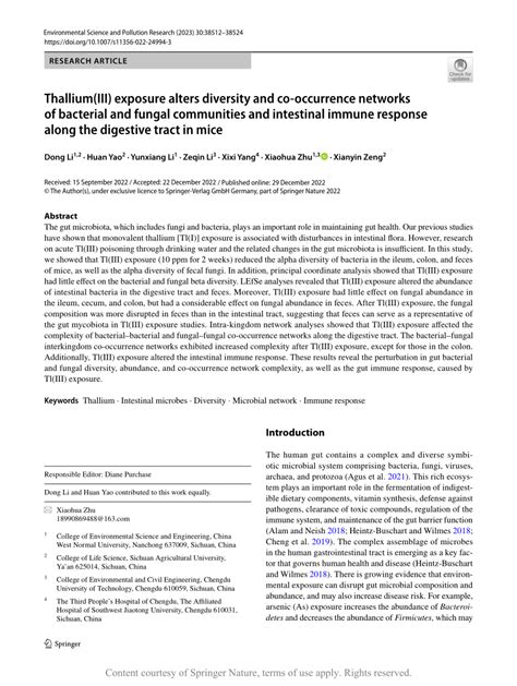 Thalliumiii Exposure Alters Diversity And Co Occurrence Networks Of