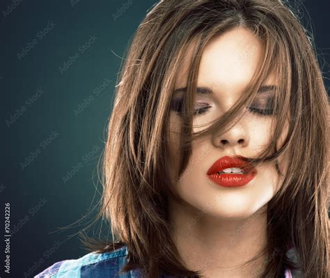 Woman Sexy Face Close Up Beauty Portrait Stock Foto Adobe Stock