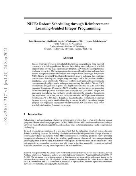 Pdf Nice Robust Scheduling Through Reinforcement Learning Guided