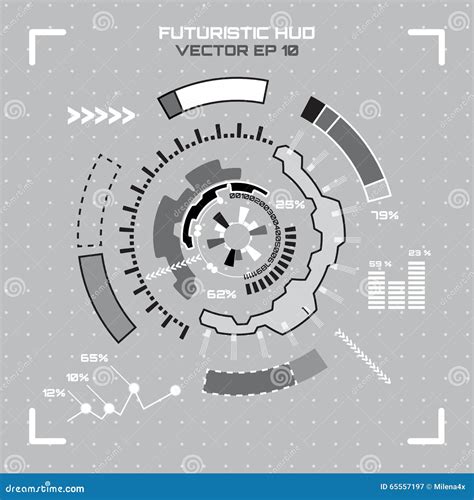 Sci Fi Futuristic User Interface Vector Illustration Stock Vector