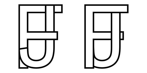Logo Sign Fj Jf Icon Sign Interlaced Letters J F Vector Logo Jf Fj