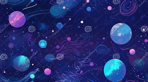 Galaxy Constilation Seamless Pattern Simulating The Night Sky With Mystical And Astrology