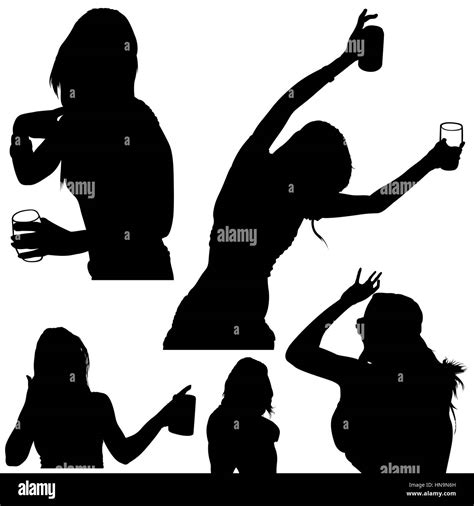Girl Silhouette Set Stock Vector Image And Art Alamy